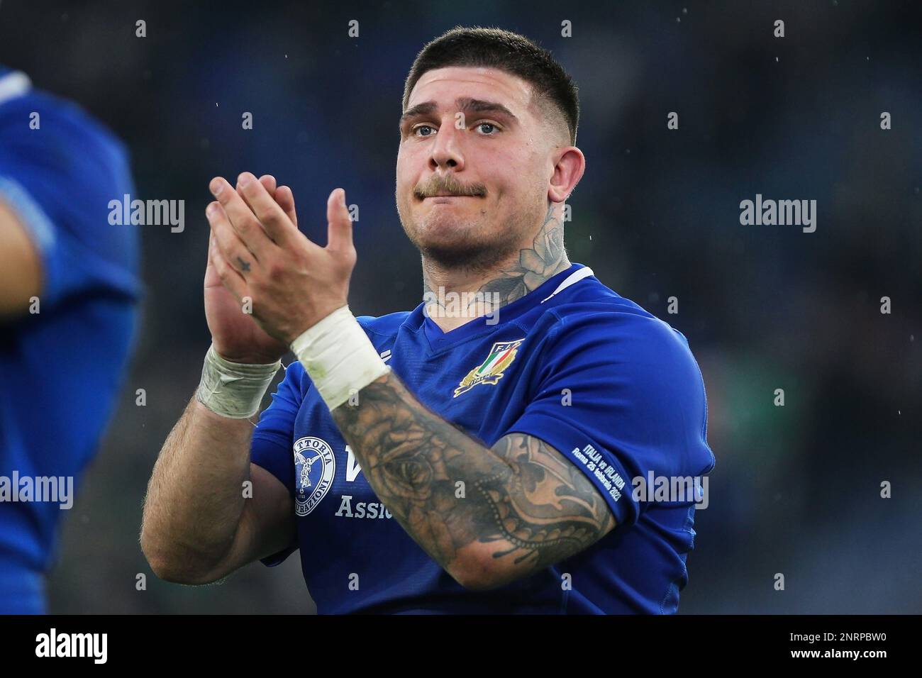 Marco Riccioni of Italy greets his supporters at the end of the Six ...