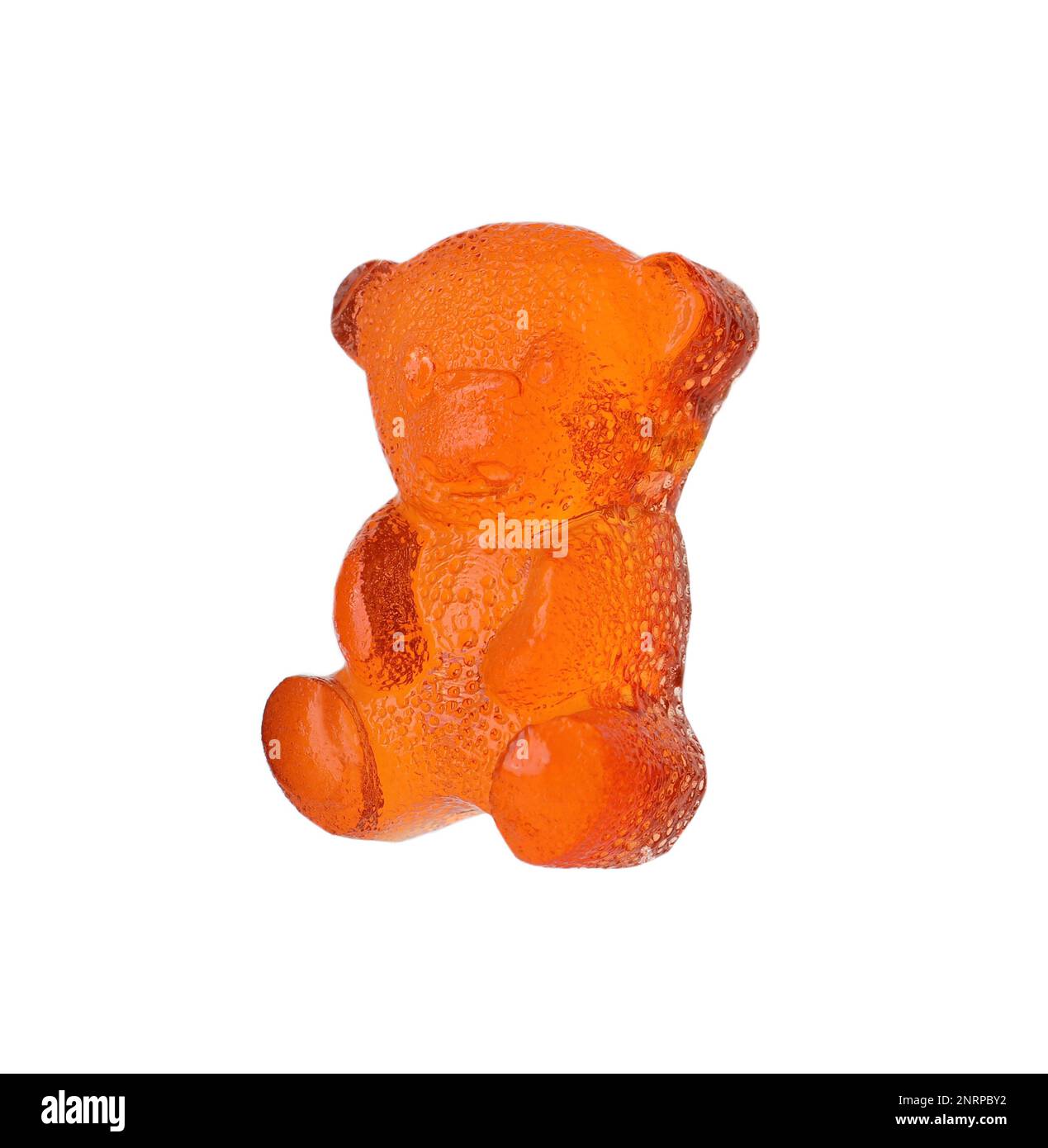 Delicious orange gummy bear candy isolated on white Stock Photo - Alamy