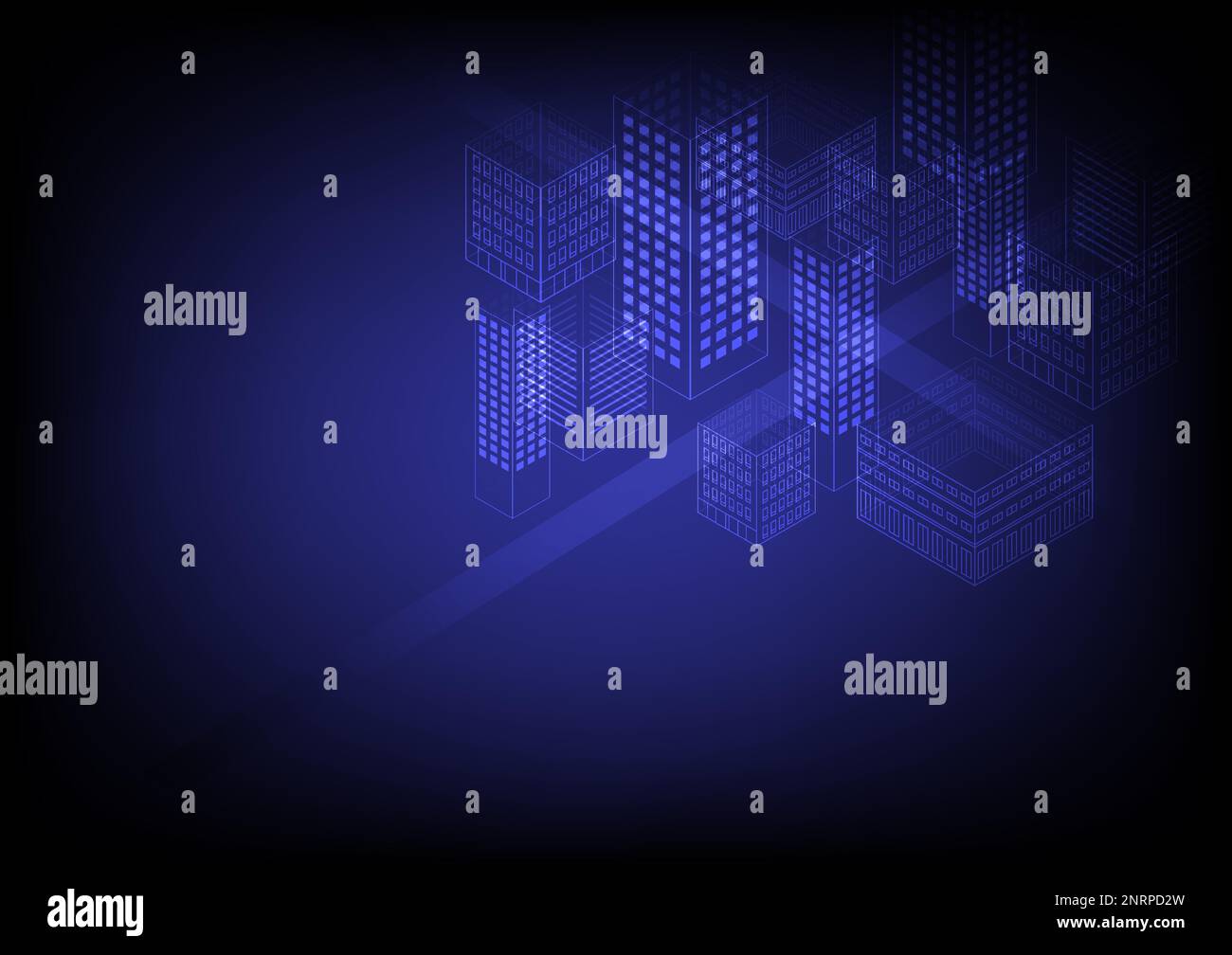 Abstract geometric cityscape technology background. Vector illustration ...