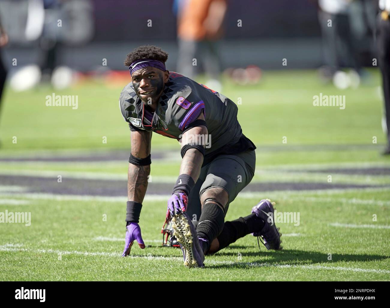 TCU Horned Frogs running back Darius Anderson (6) stretches at pre-game ...