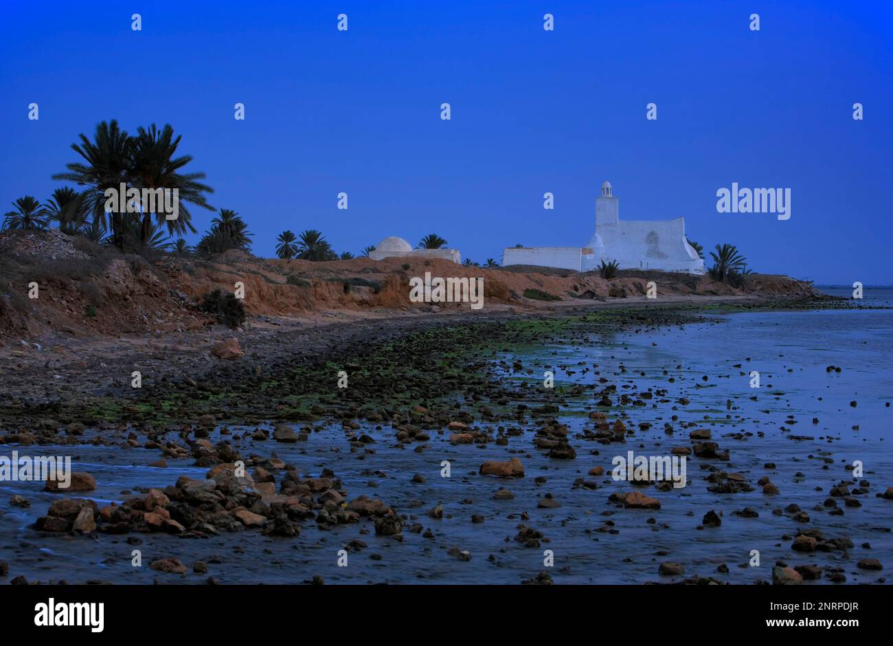 Tunisia.Djerba. Mosque in south coast, between El Kantara and Ajim ...