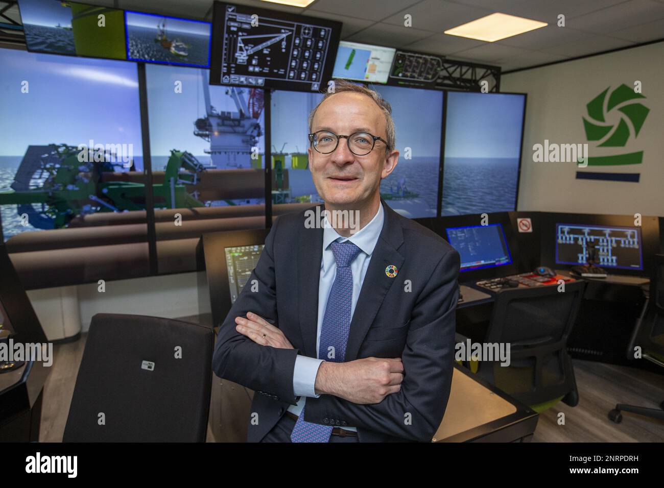 Luc Vandenbulcke, CEO of DEME pictured during a press conference to ...