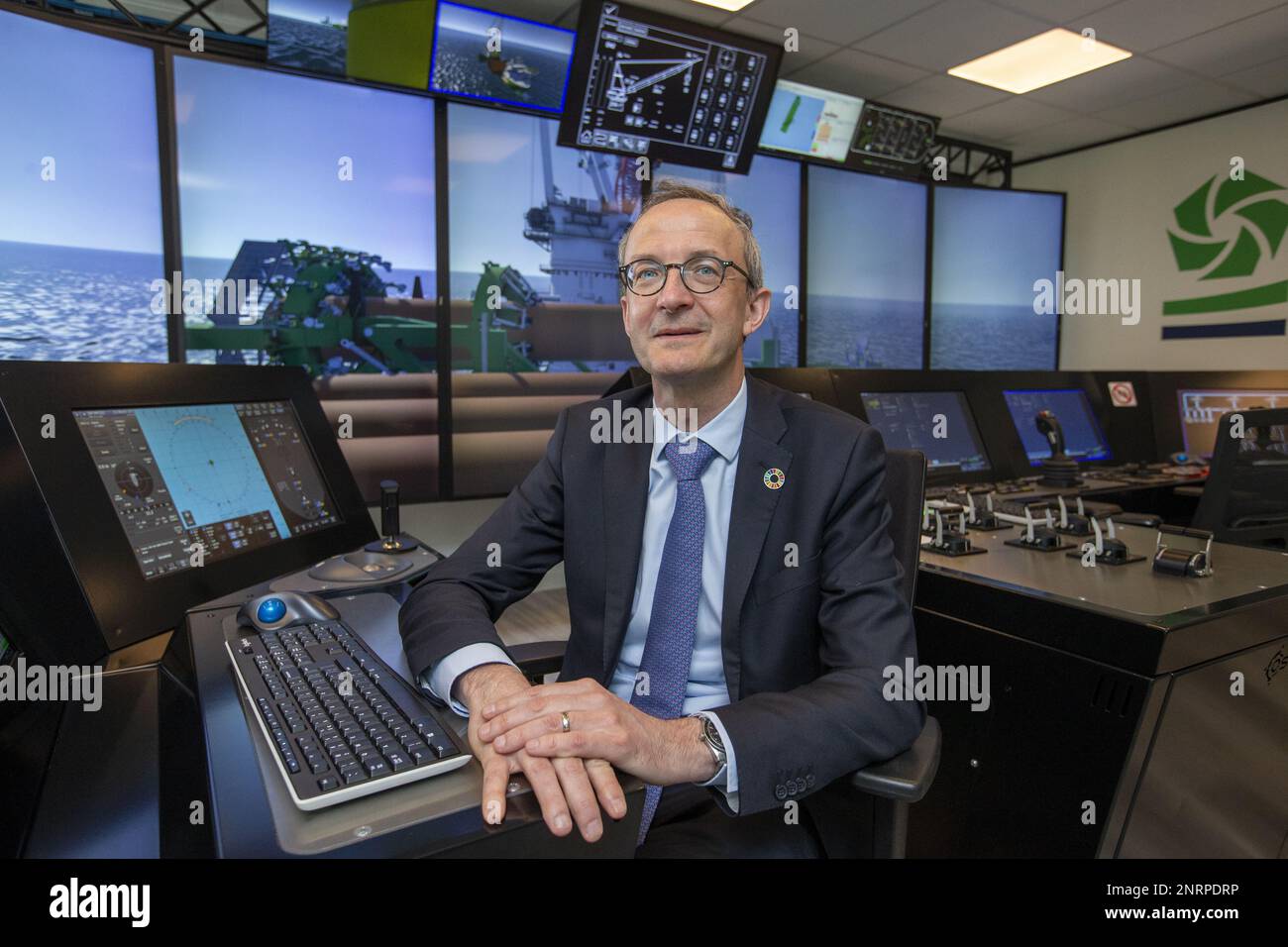Luc Vandenbulcke, CEO of DEME pictured during a press conference to ...