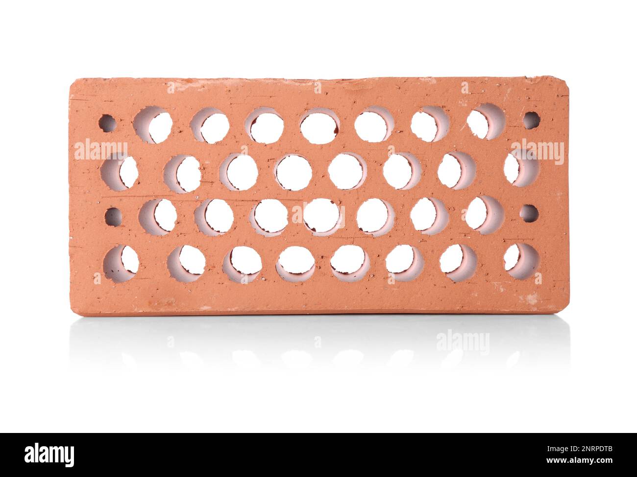 One red brick isolated on white. Building material Stock Photo - Alamy