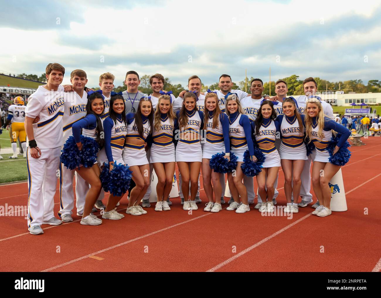 NACOGDOCHES, TX - OCTOBER 26: McNeese State Cowboys cheer squad poses ...