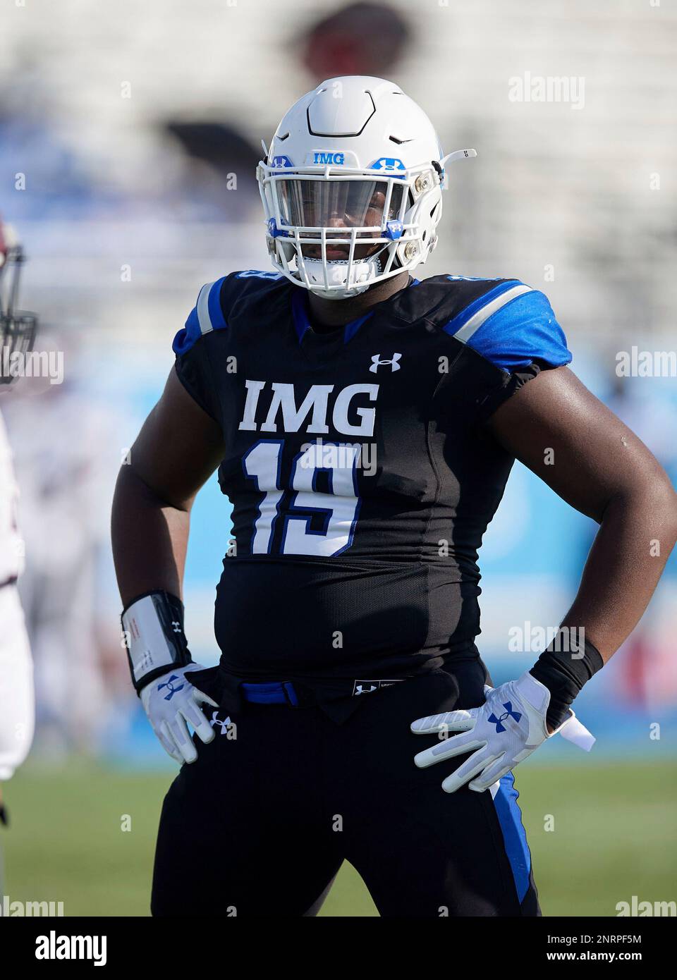 IMG defensive lineman Demonte Capehart (19) during a game against the ...