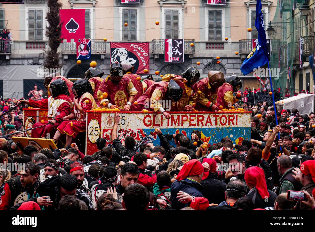 The historical carnival of ivrea 2023 Stock Photo - Alamy