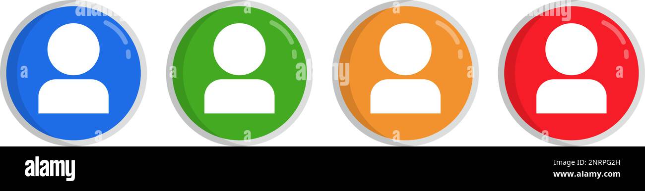 Flat design round user icon set. Editable vector Stock Vector Image ...