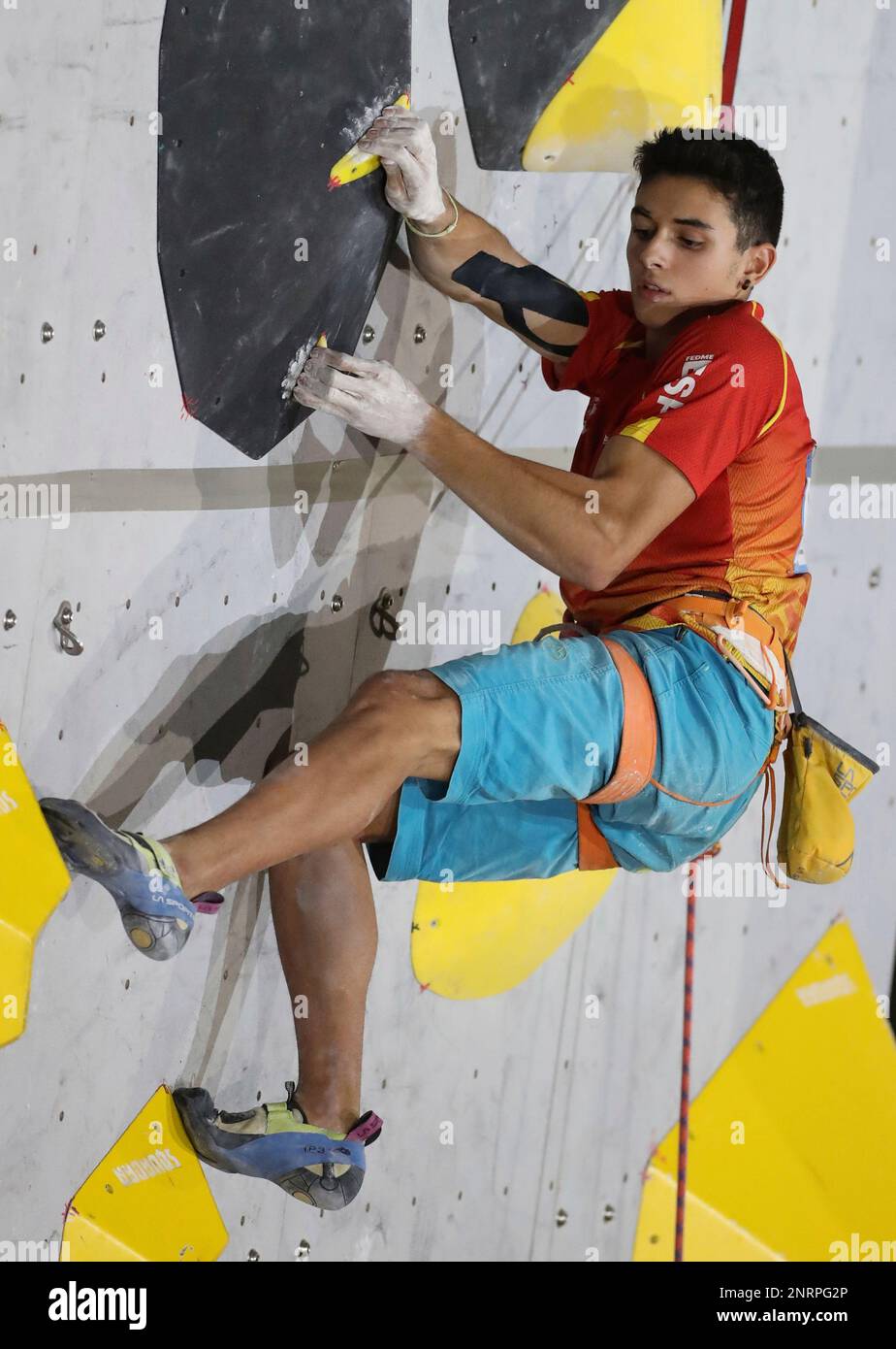 Spanish Alberto Gines Lopez , performs during the lead event of the ...