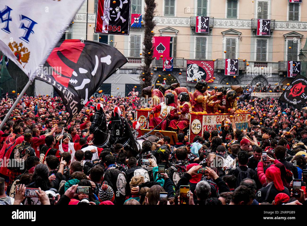 The historical carnival of ivrea 2023 Stock Photo - Alamy