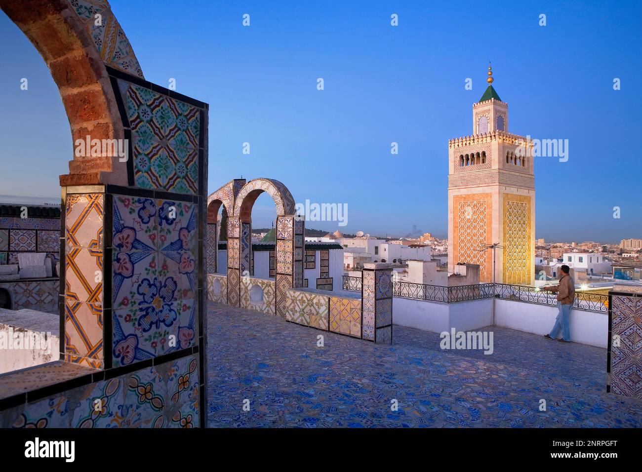 Tunisia: City of Tunis. Ez- Zitouna Mosque (Great Mosque) from a ...