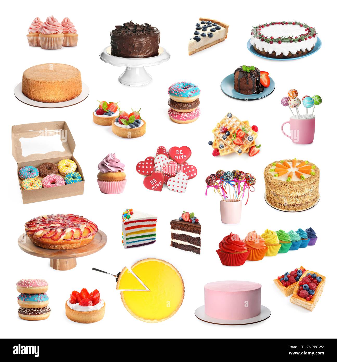 Set with different tasty confectionery on white background Stock Photo ...