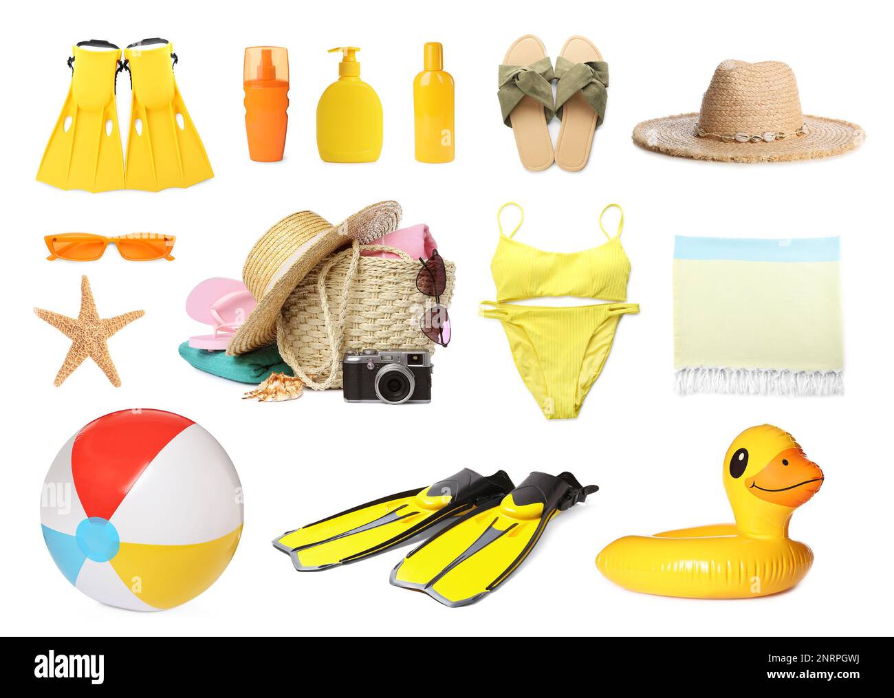 Bag flip flops swimsuit Cut Out Stock Images & Pictures - Alamy