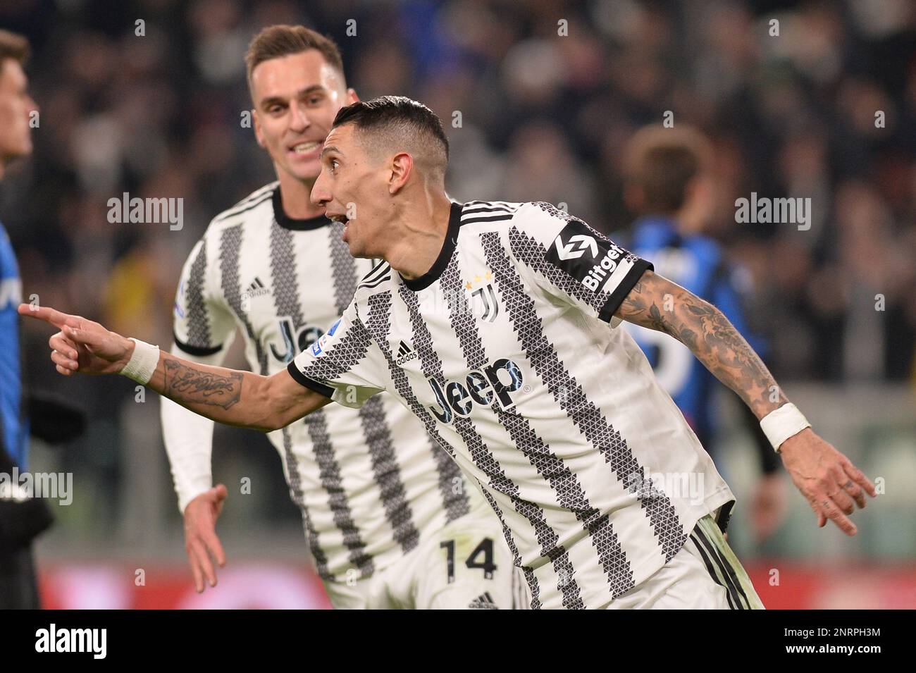 Angel Di Maria (Juventus) celebrates after scoring during the Italian ...