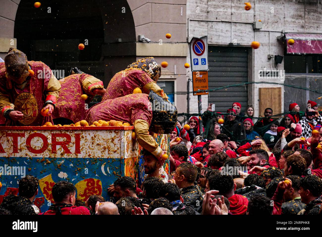 The historical carnival of ivrea 2023 Stock Photo - Alamy