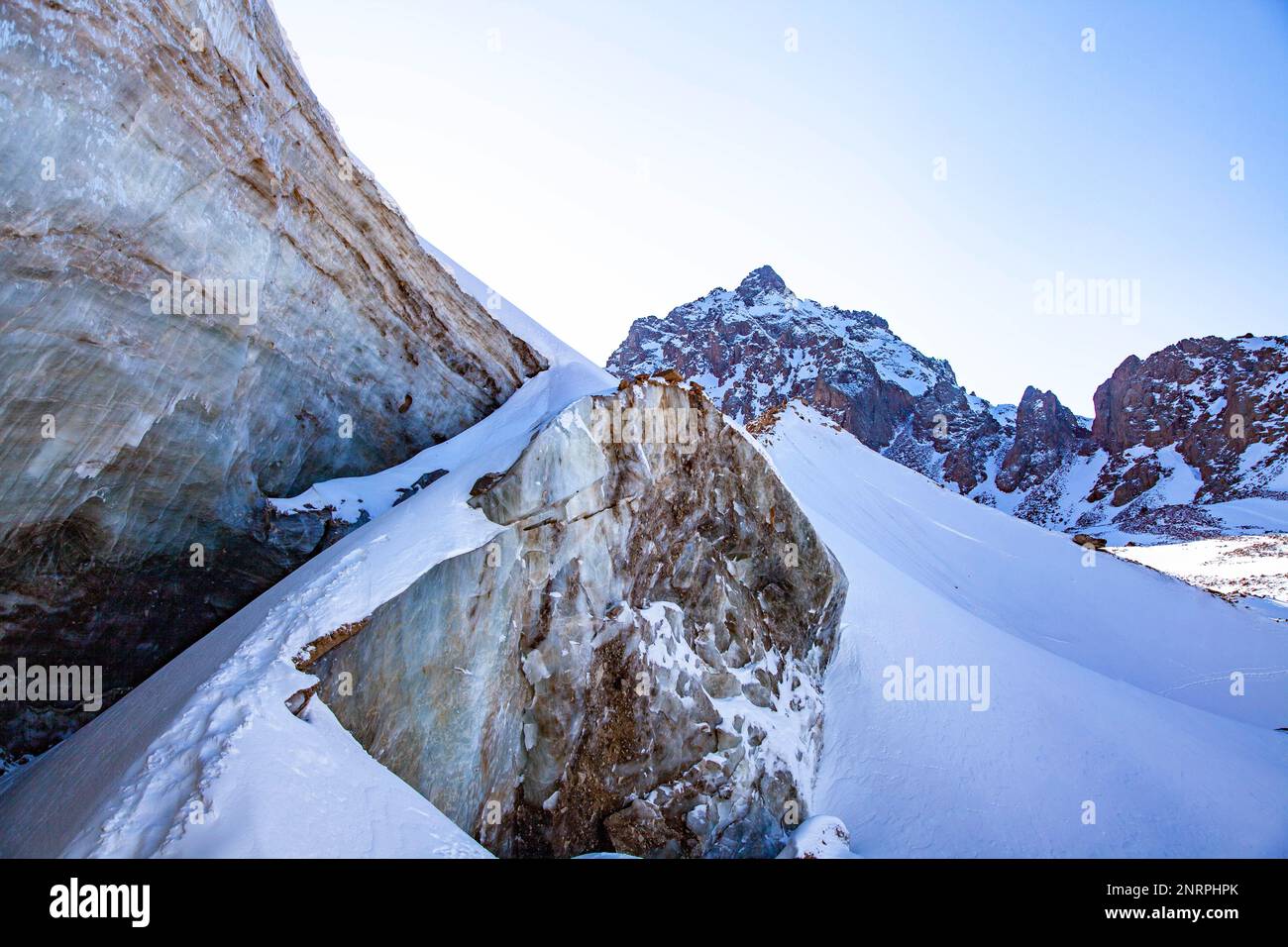 Beautiful ice cave in glacier. Winter mountain landscape Stock Photo ...