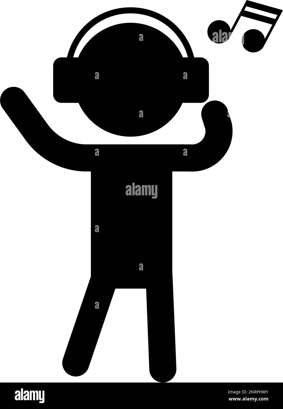 People listening to music silhouette icon. Editable vector Stock Vector ...