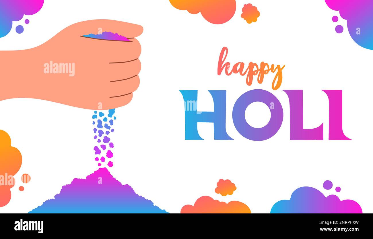 Vector Illustration of Holi Festival with colorful calligraphy. Indian ...