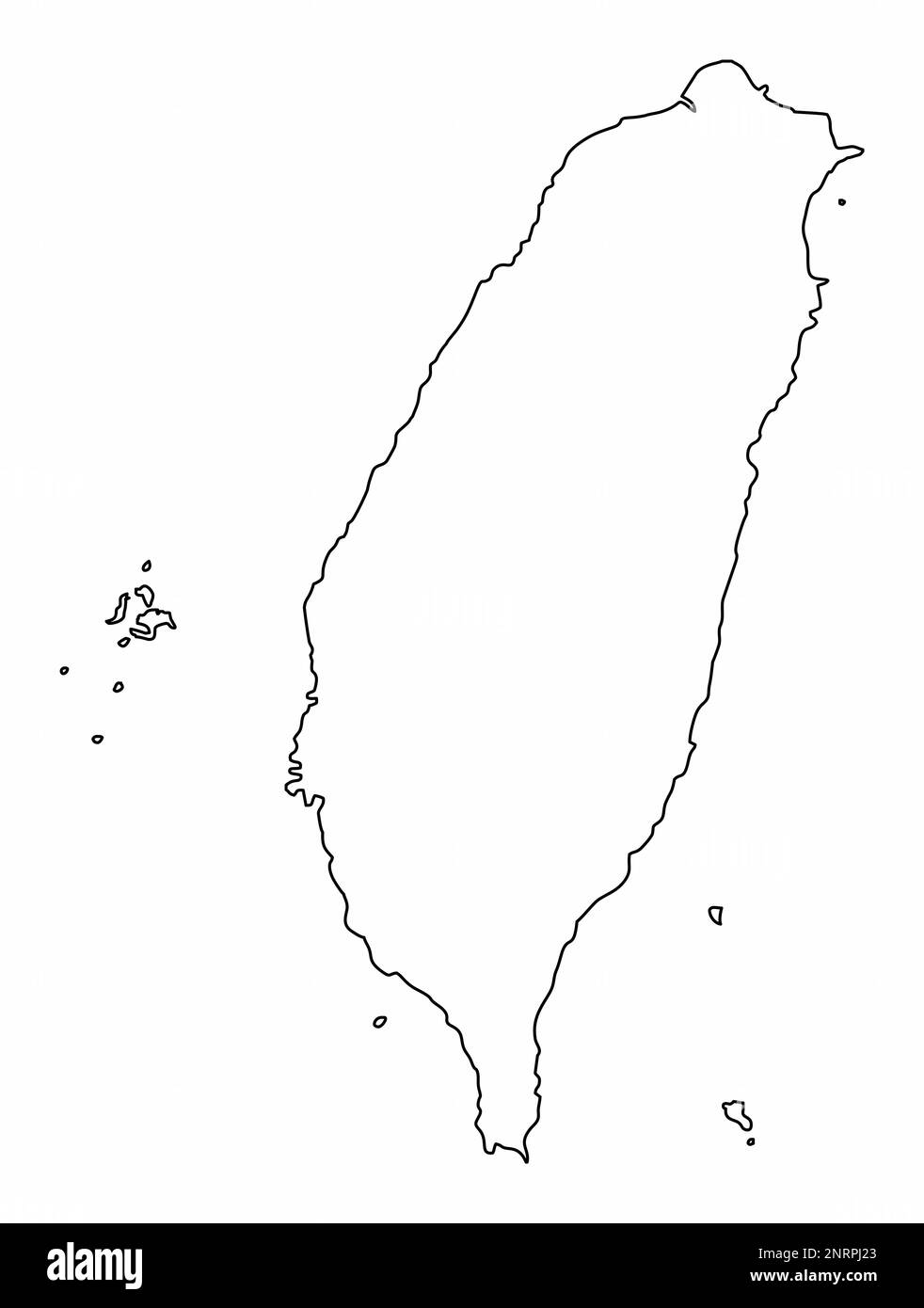 Taiwan outline map isolated on white background Stock Vector Image ...