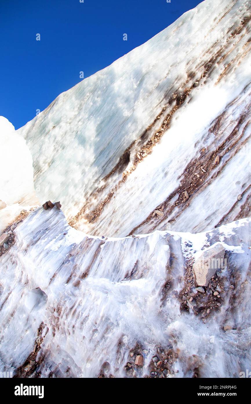 Glacier wall with ice patterns. Beauty of nature Stock Photo - Alamy