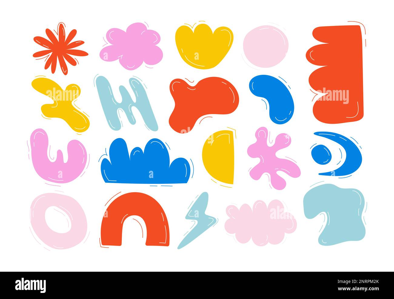 Set of hand drawn different shapes and doodles Stock Vector Image & Art ...