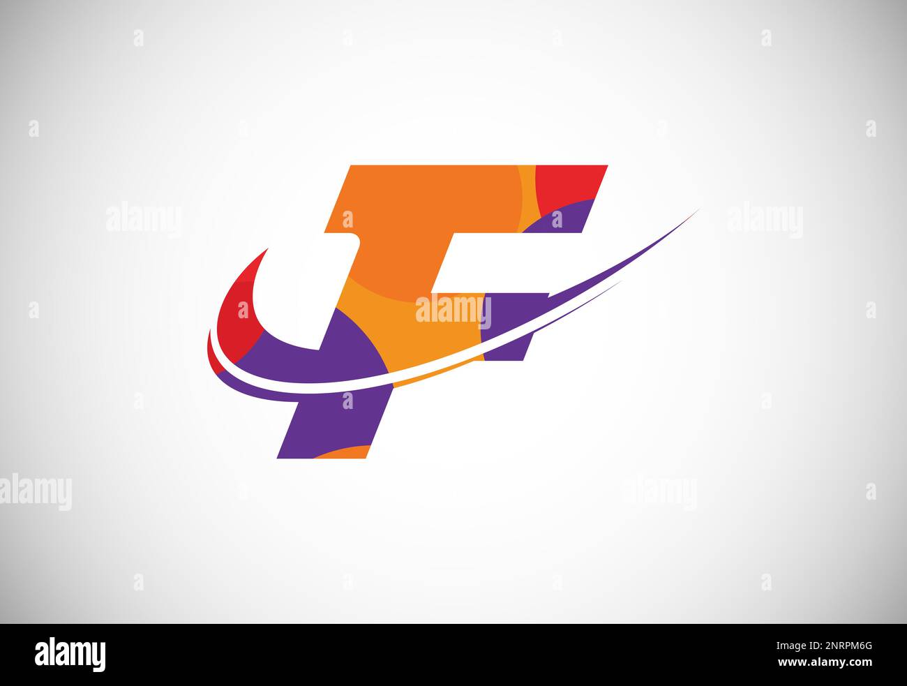 Polygonal low poly letter F with a swoosh logo. Modern vector logotype ...