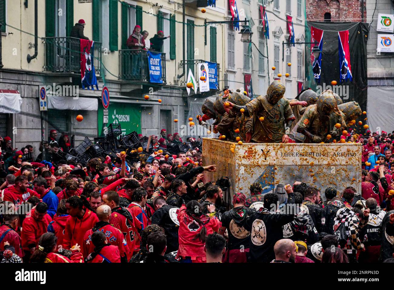 The historical carnival of ivrea 2023 Stock Photo - Alamy