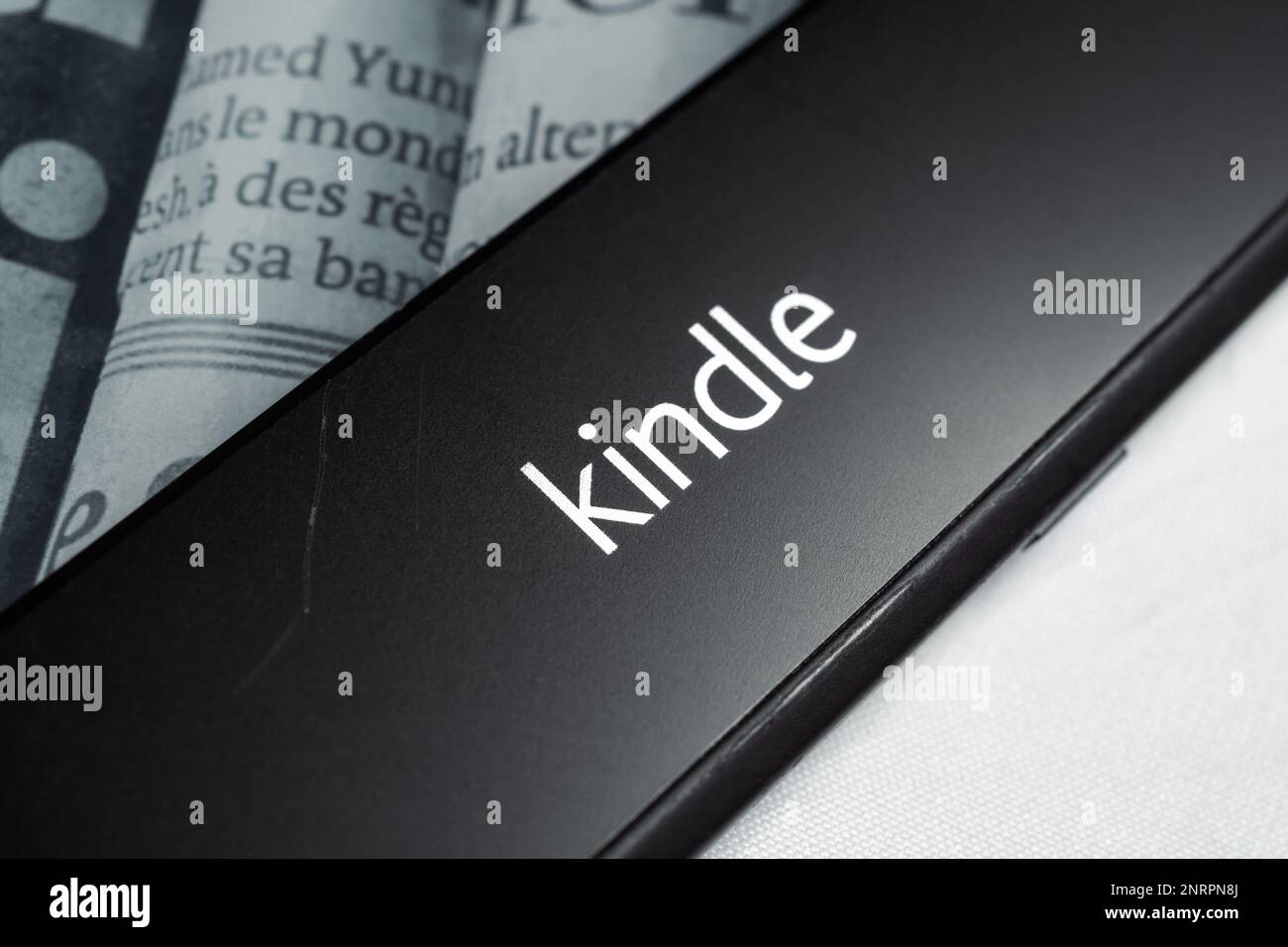 London, UK - 2023.02.13: Detailed close up shots of Amazon Kindle Paper ...