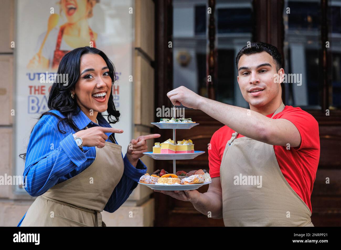London, UK. 27th Feb, 2023. The cast pose outside the theatre. The ...