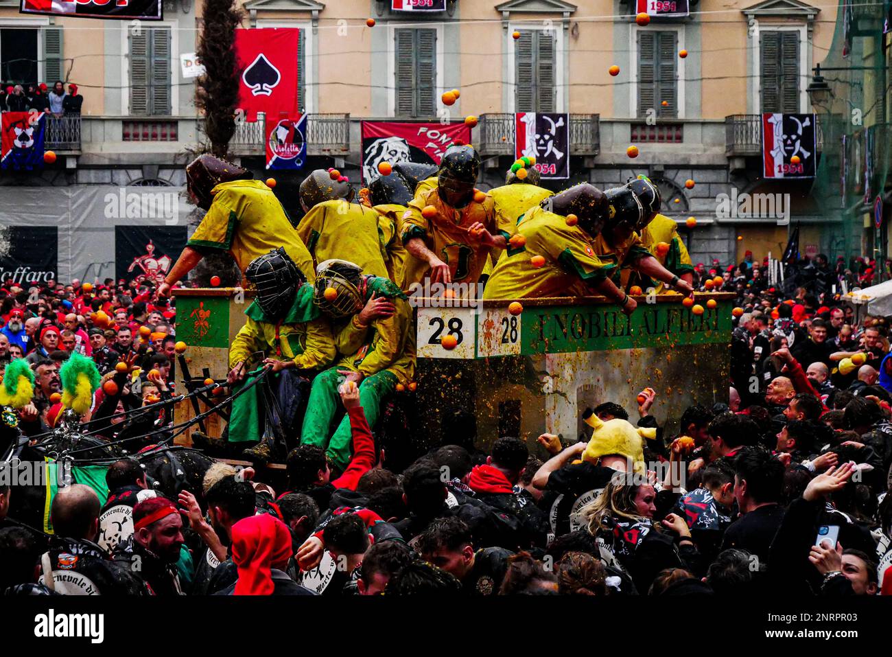 The historical carnival of ivrea 2023 Stock Photo - Alamy