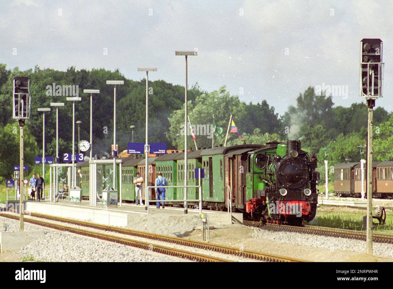 A steam train on the narrow gauge railway at Rugen in 1999 Stock Photo ...