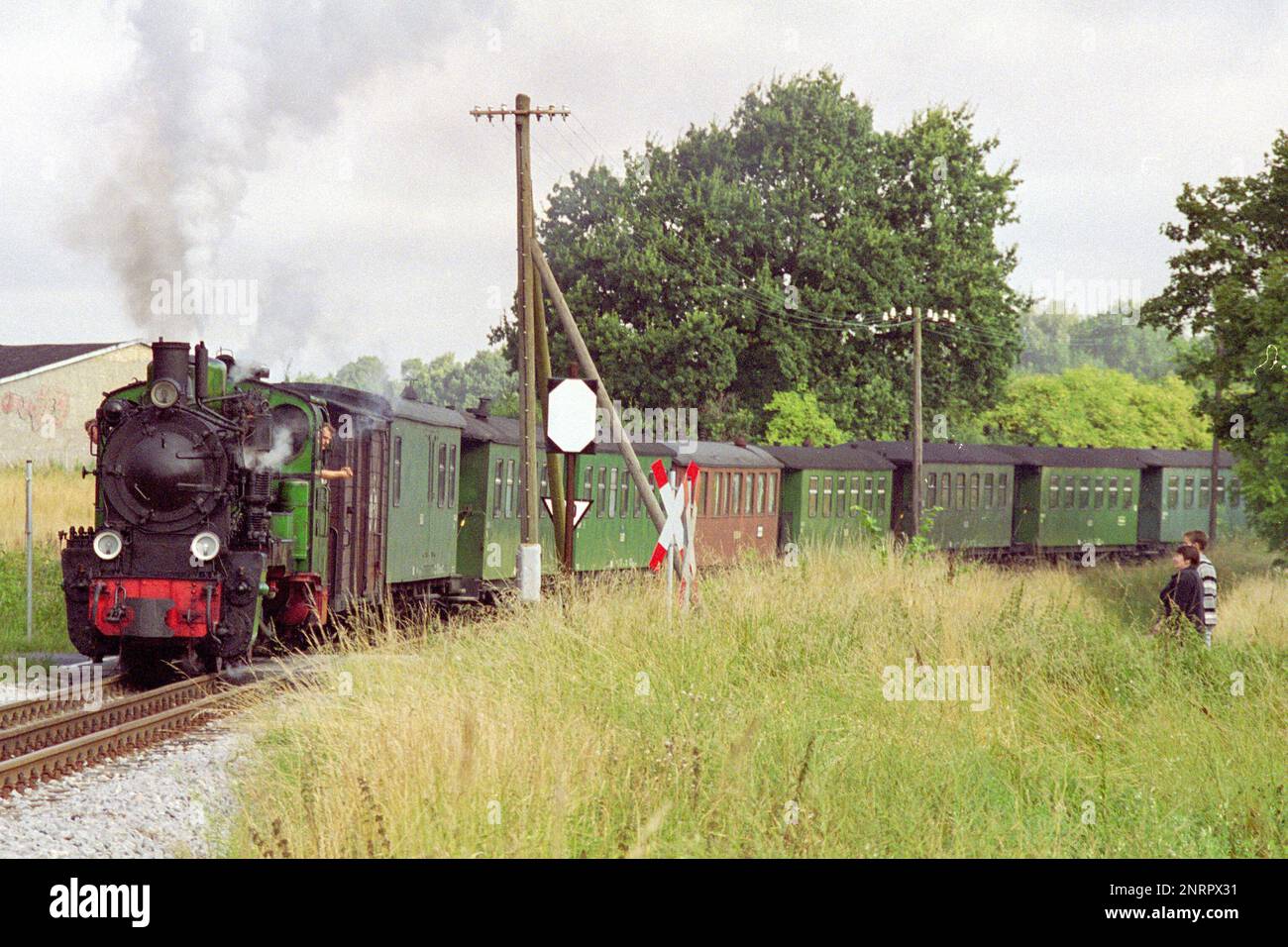 A steam train on the narrow gauge railway at Rugen in 1999 Stock Photo ...
