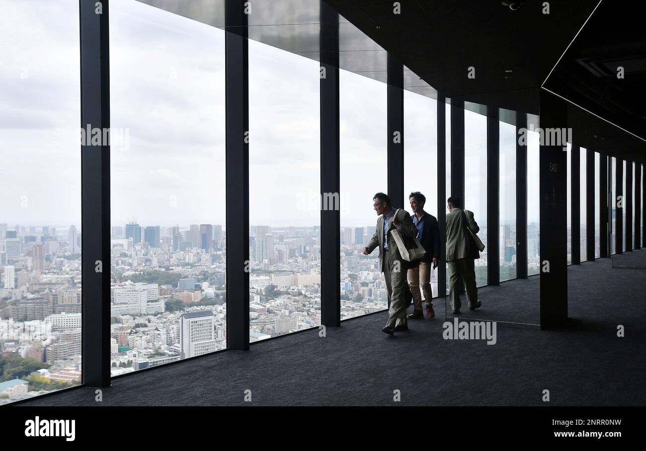 A photo shows "Shibuya Sky" of the Shibuya Scramble Square which is a ...