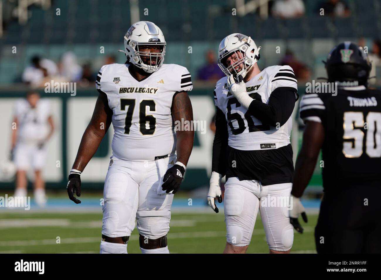 Team Gaither offensive linemen Darian Bryant (76) of Virginia Union and ...