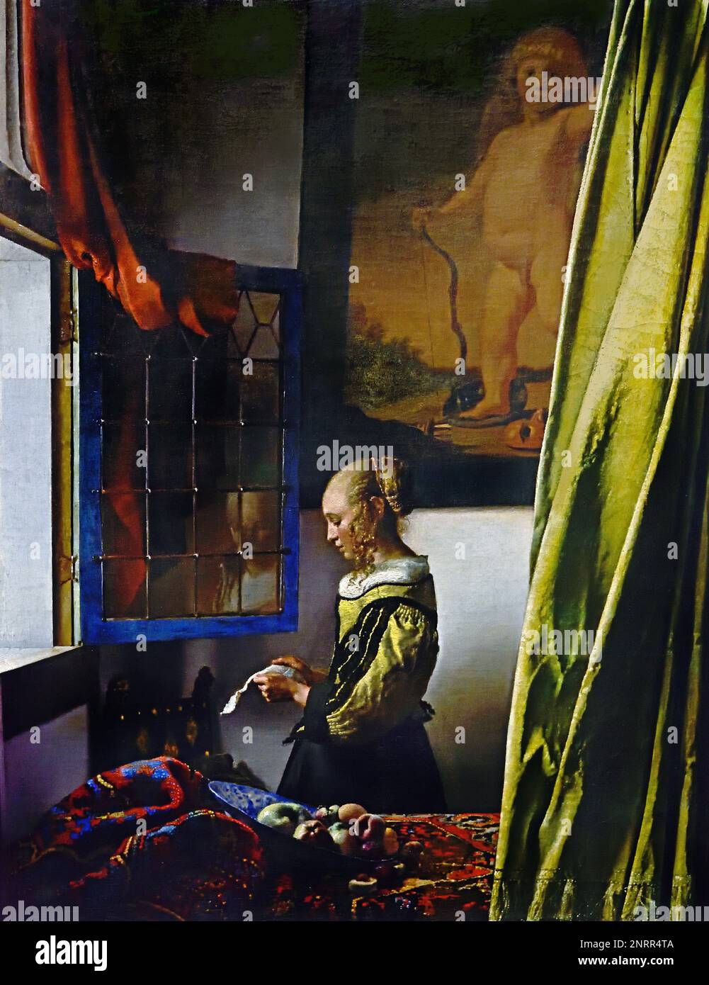 Girl reading a letter at an open window 1657-1668 by Johannes Vermeer ...