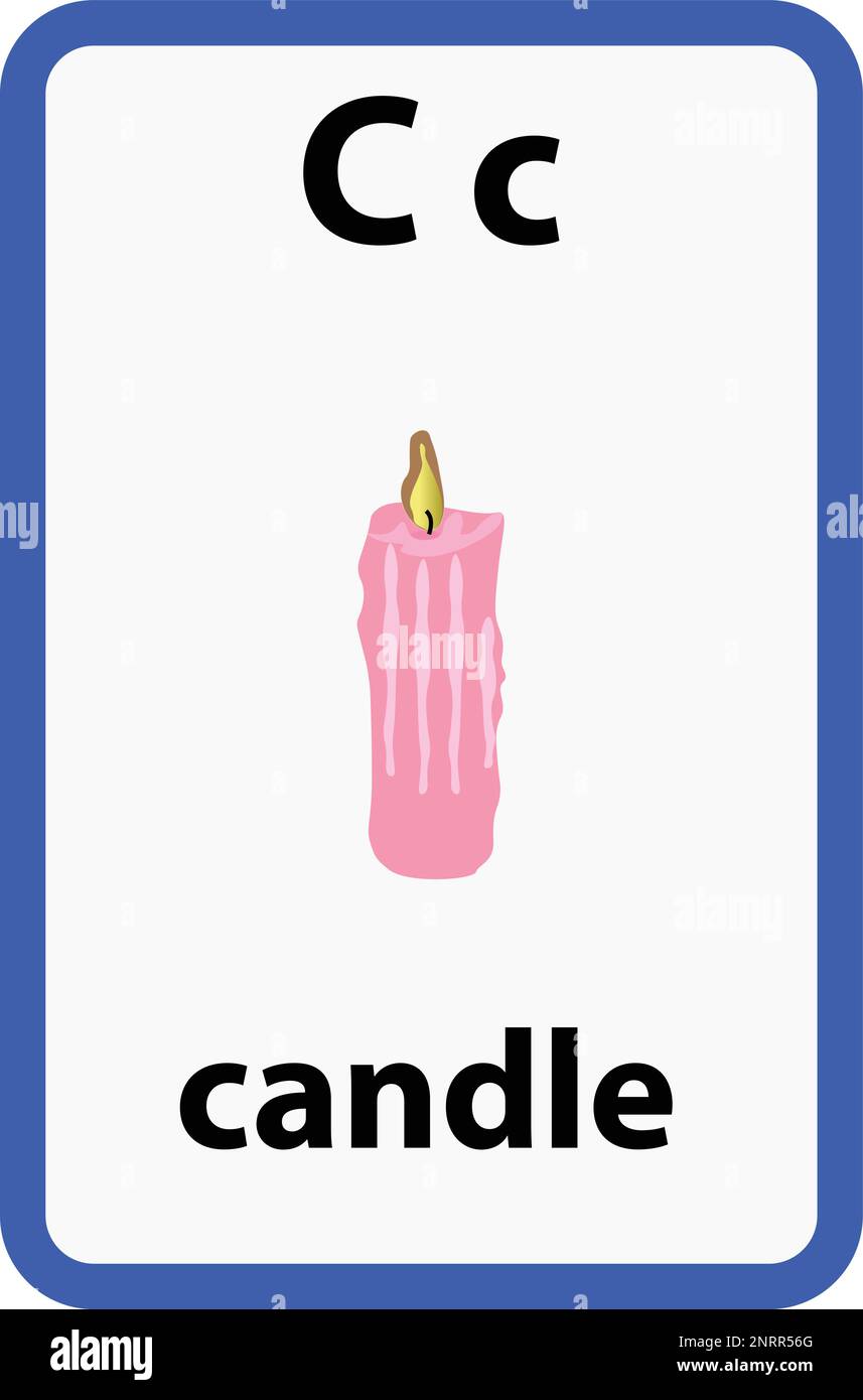 Alphabet flashcard for children with the letter c from candle Stock ...