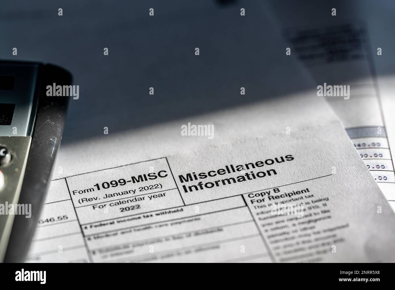 IRS 1099Tax Form for documenting miscellaneous information and income ...