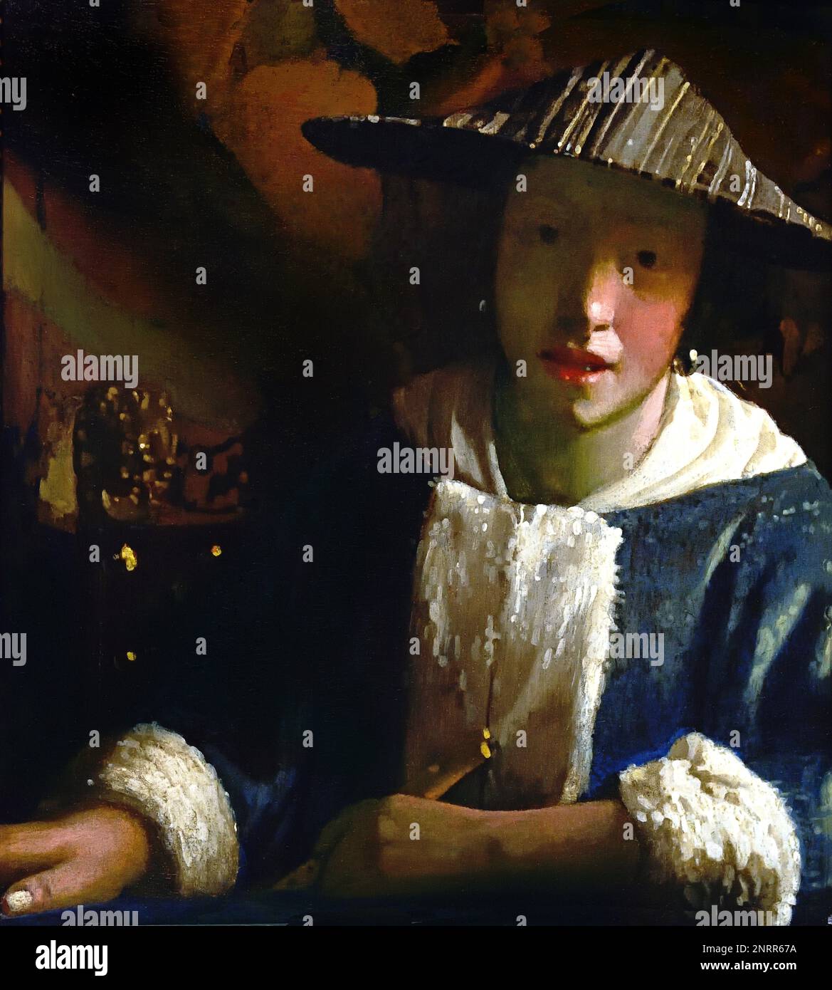 Girl wit a Flute 1664-1667 by Johannes Vermeer or Jan Vermeer 1632 ...