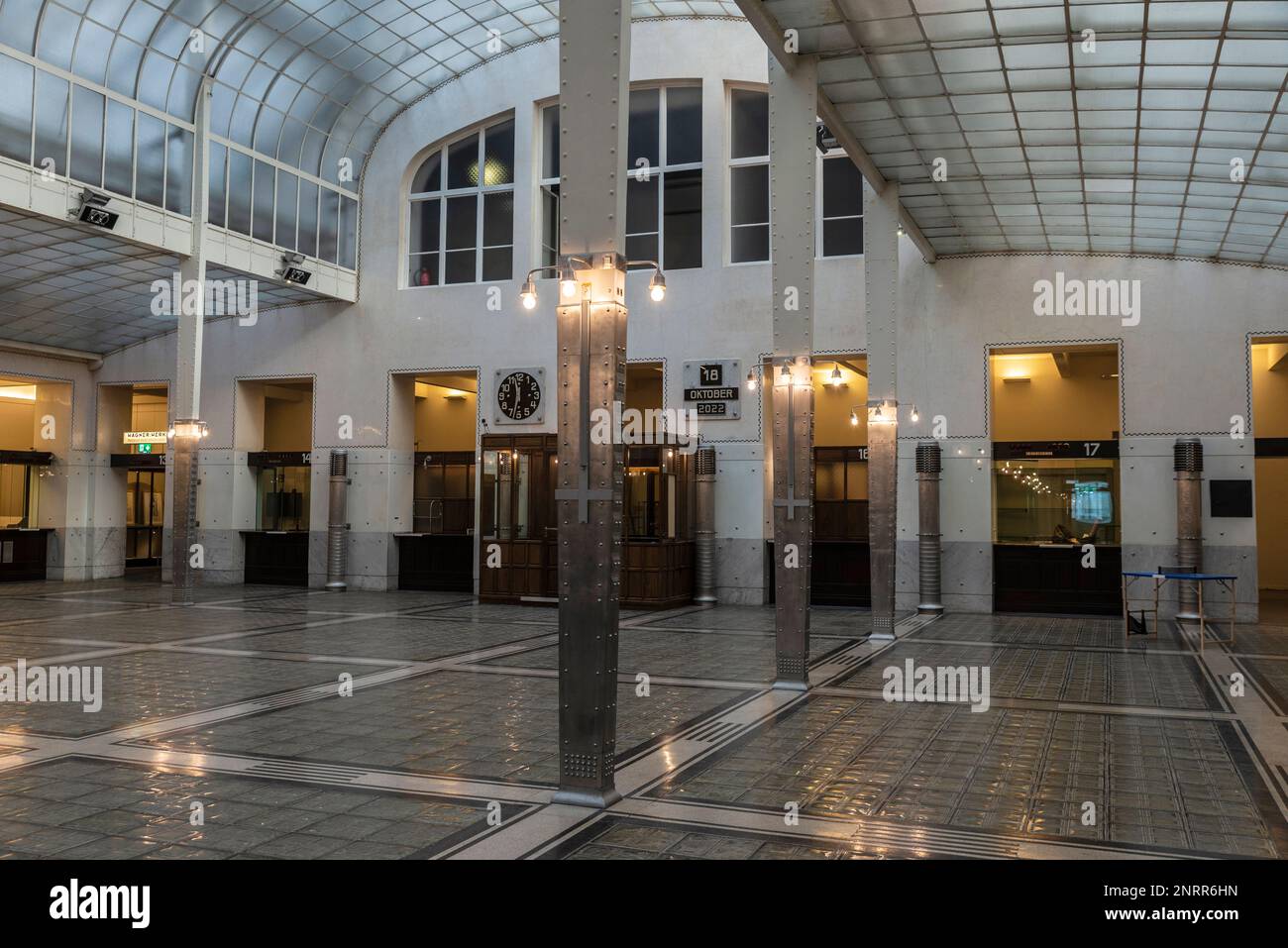 Vienna, Austria - October 18, 2022: Hall of the Austrian Postal Savings ...