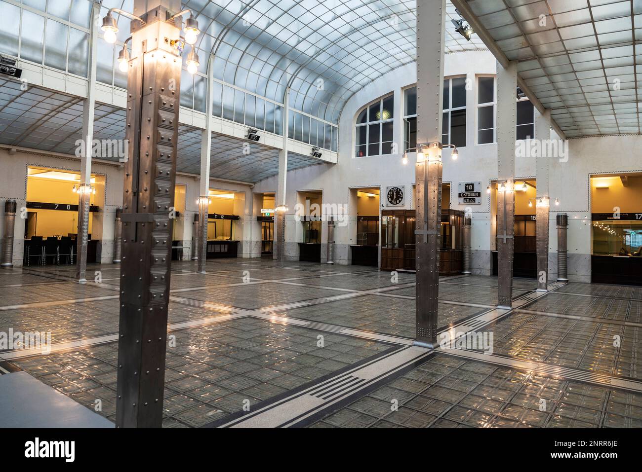 Vienna, Austria - October 18, 2022: Hall of the Austrian Postal Savings ...