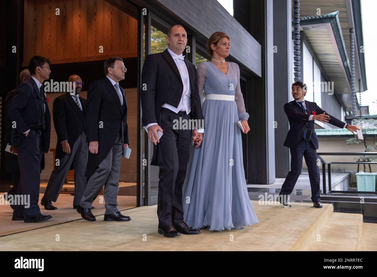 President of Bulgaria Rumen Radev and his wife Desislava Radeva leave ...