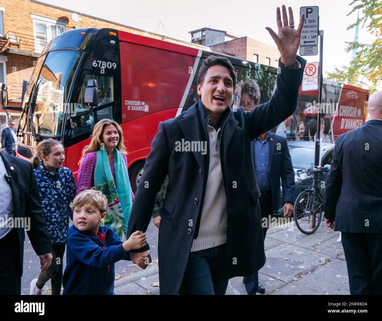 Canadian Prime Minister and Liberal leader Justin Trudeau arrives at ...