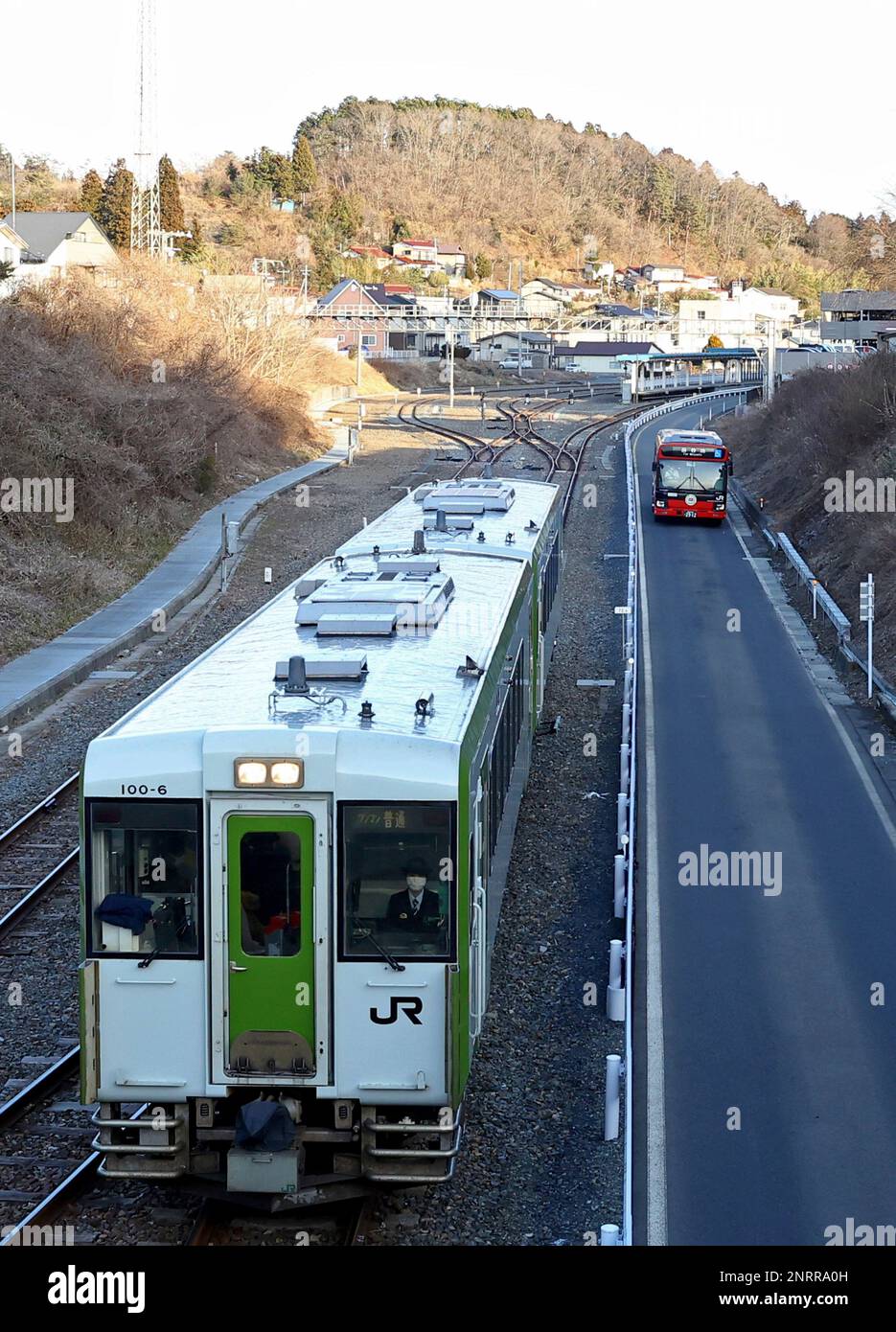 JR East operates Bus Rapid Transit (R) on the JR Kesennuma line ...