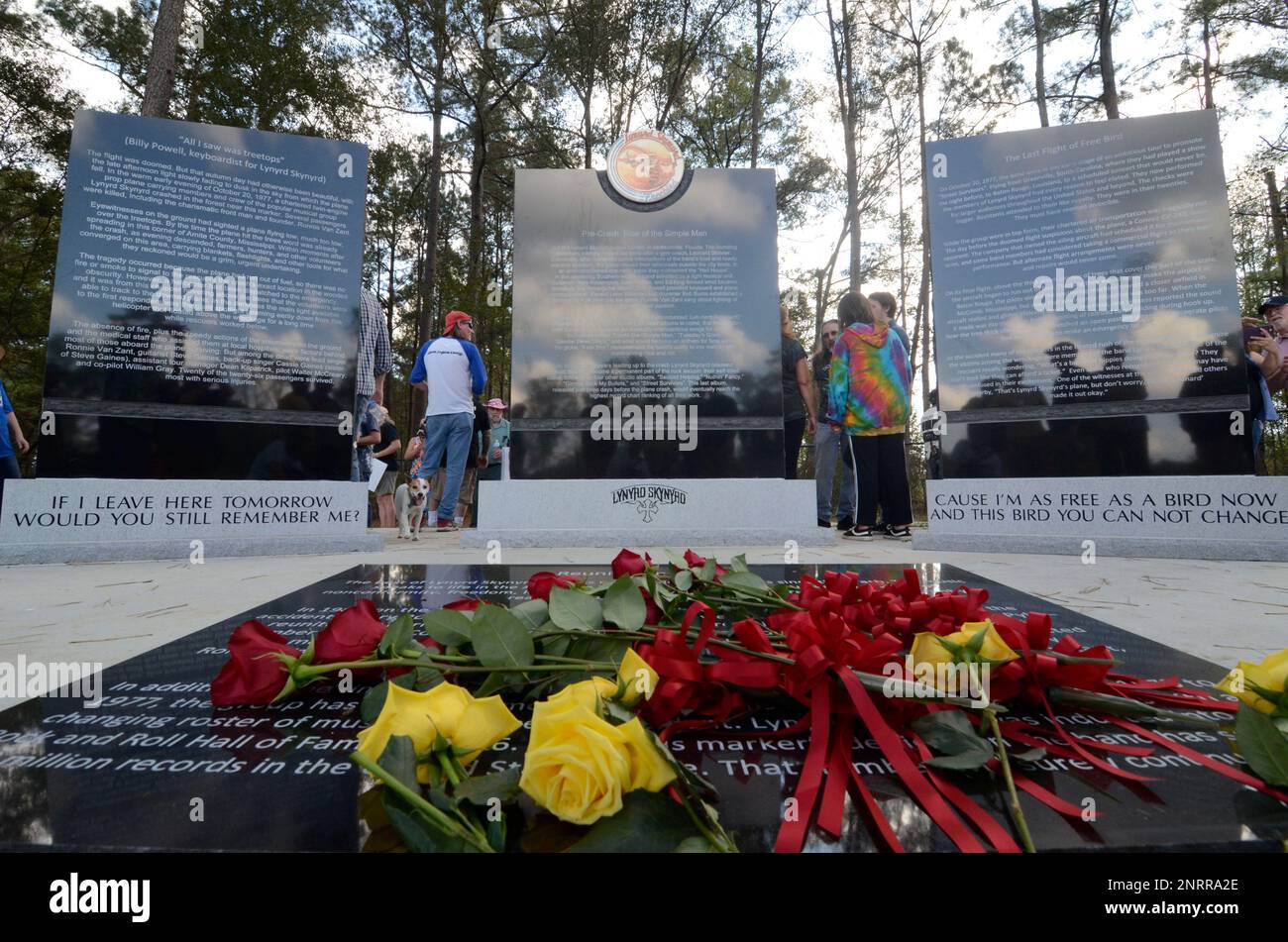 A memorial commemorating the Oct. 20, 1977, plane crash that killed six ...