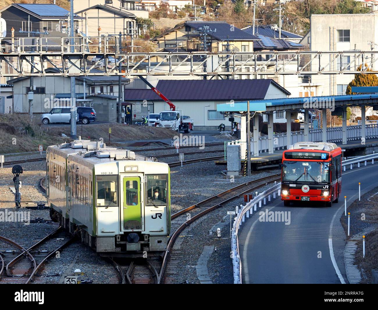 JR East operates Bus Rapid Transit (R) on the JR Kesennuma line ...