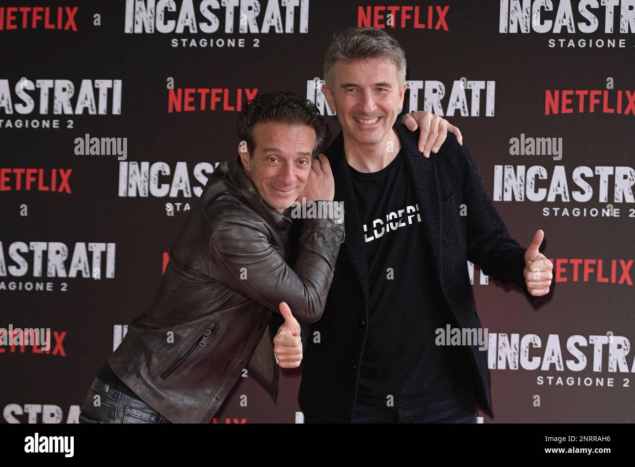 Salvatore Ficarra (L) and Valentino Picone (R) attend the photocall of ...