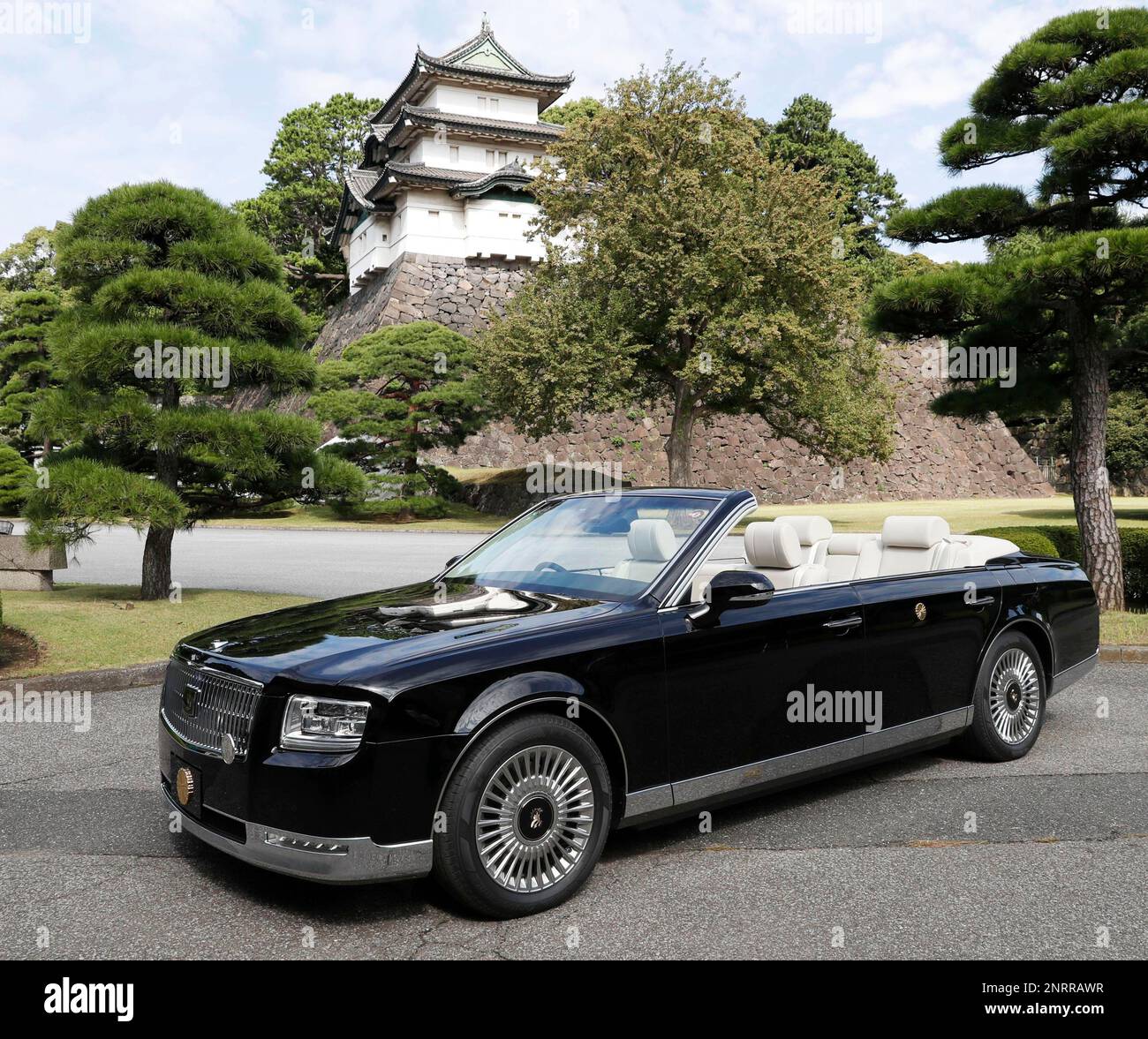 This Oct. 7, 2019, photo shows a car that will carry Japanese Emperor ...