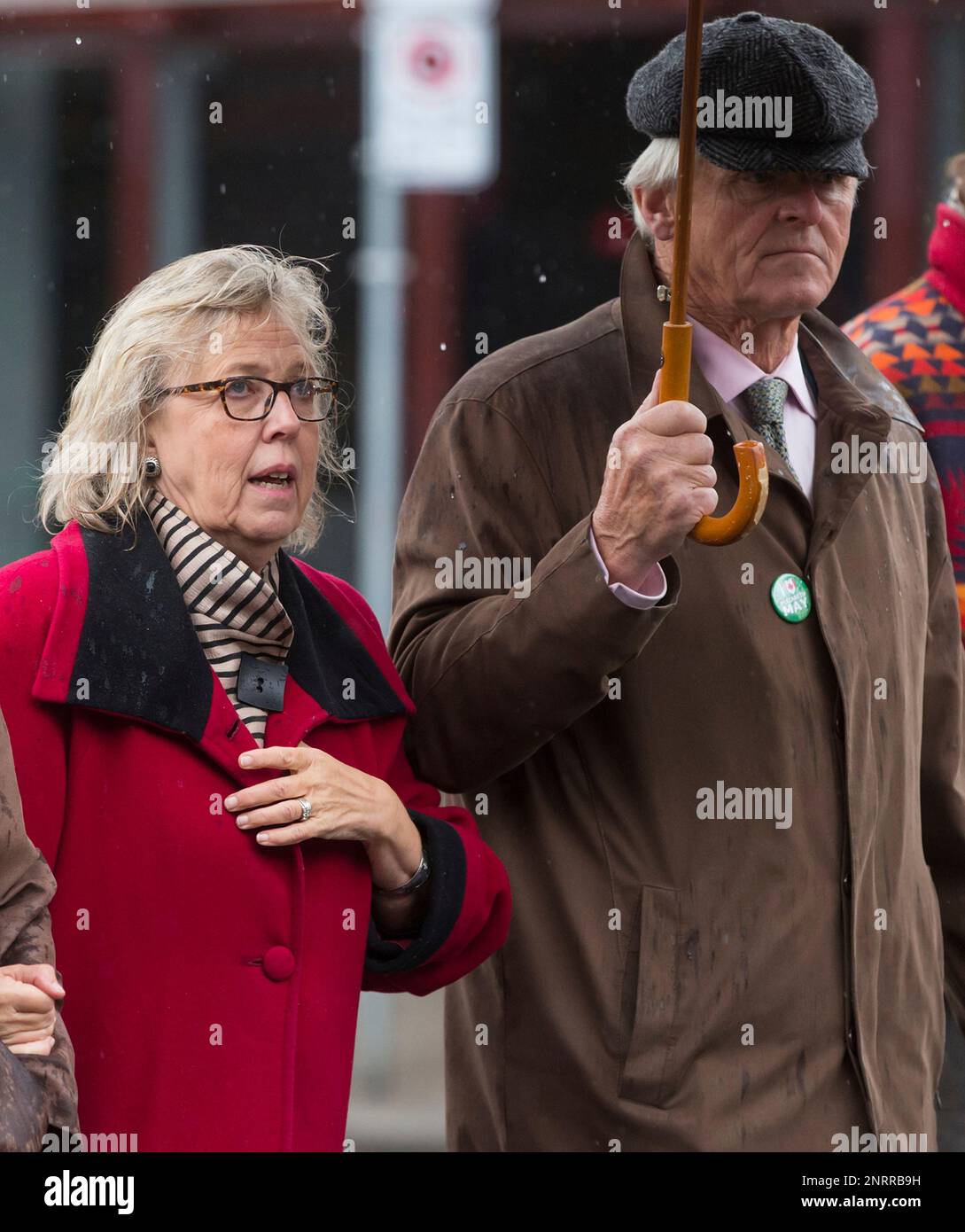 Green Party leader Elizabeth May, left, and her husband John Kidder ...
