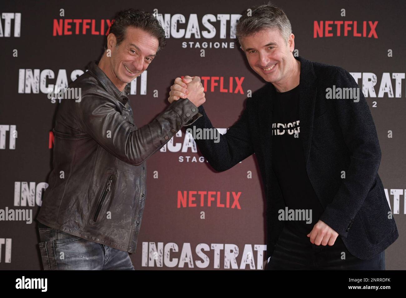 Salvatore Ficarra (L) and Valentino Picone (R) attend the photocall of ...