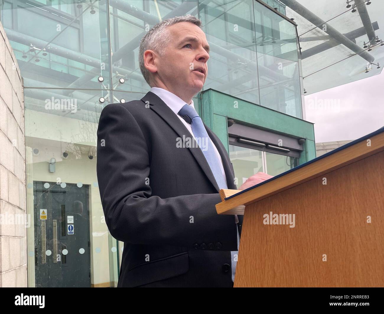Detective Chief Superintendent Eamonn Corrigan speaks to the media ...